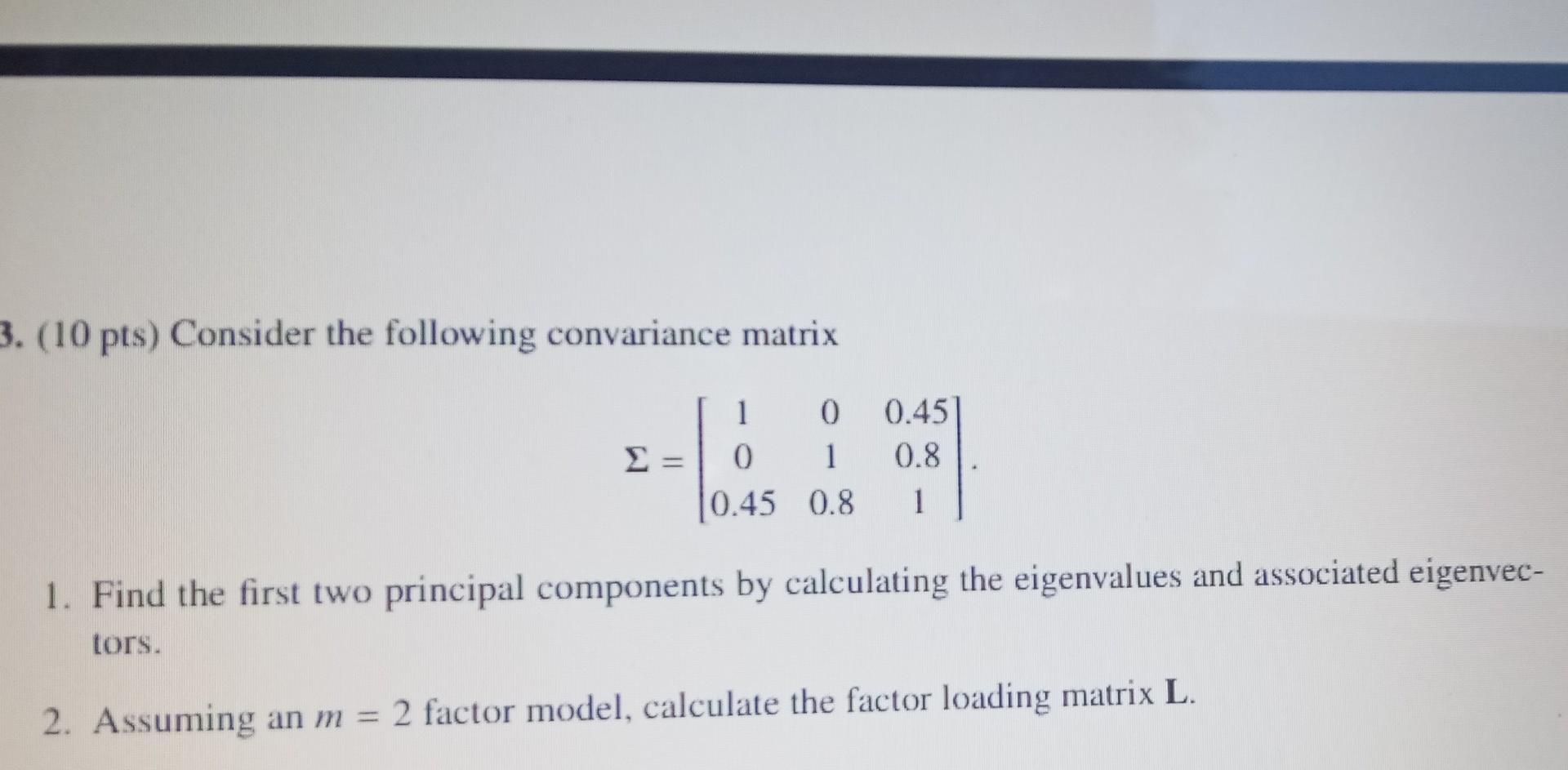 Solved number 2 only. assuming an m = 2 factor model. cal | Chegg.com