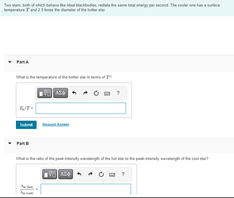 Solved Two stars, both of which behave like ideal | Chegg.com