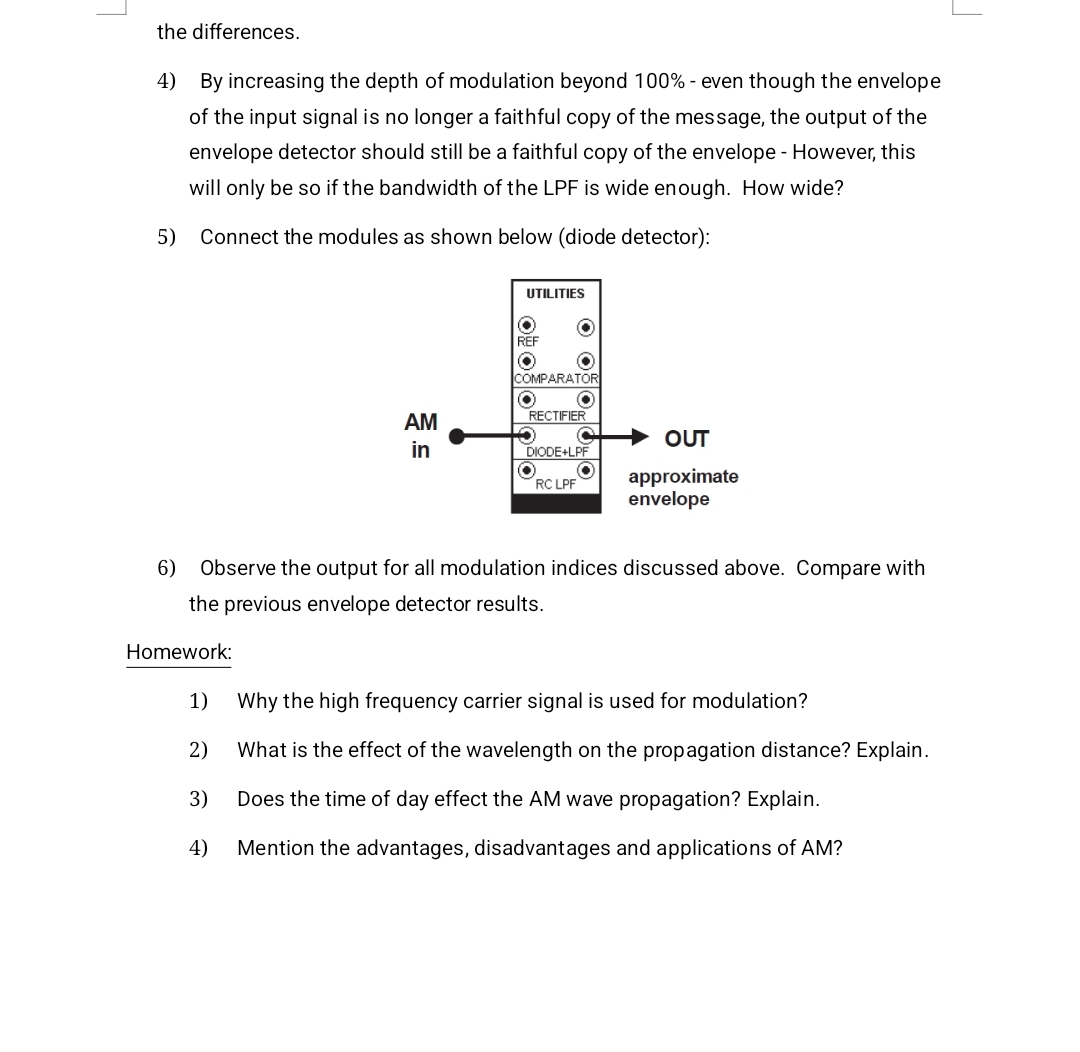 Solved the differences.By increasing the depth of modulation | Chegg.com
