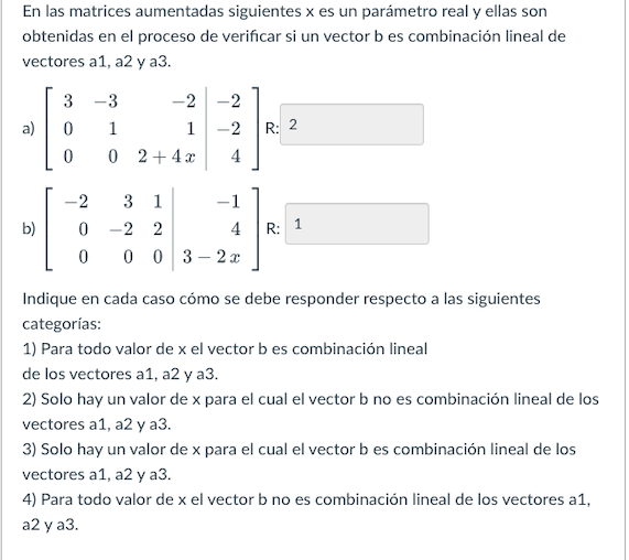 Solved In the following augmented matrices x is a real | Chegg.com