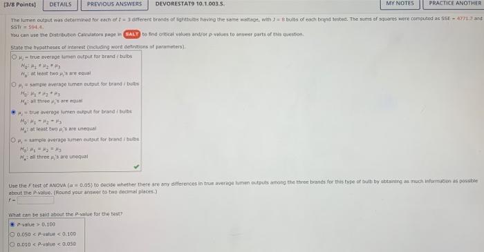 Solved 13/8 Points DETAILS PREVIOUS ANSWERS DEVORESTAT9 | Chegg.com