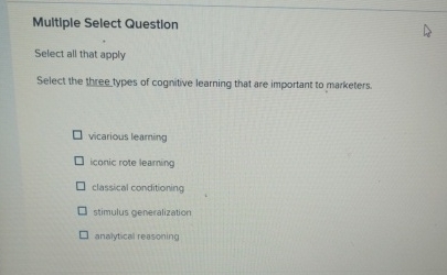 Solved Multiple Select QuestionSelect all that applySelect | Chegg.com