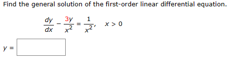 Solved Find the general solution of the first-order linear | Chegg.com