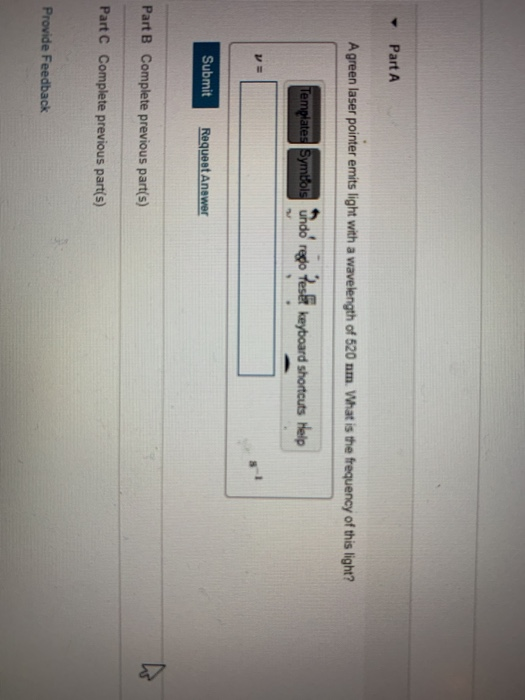 Solved Part A A green laser pointer emits light with a | Chegg.com