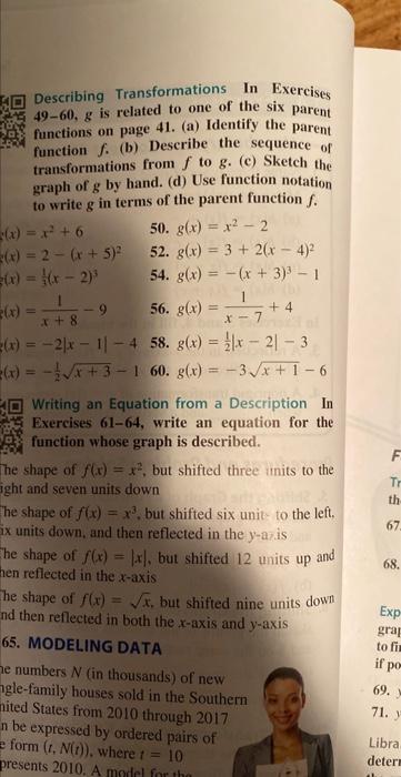 Solved Describing Transformations In Exercises 49−60,g is | Chegg.com