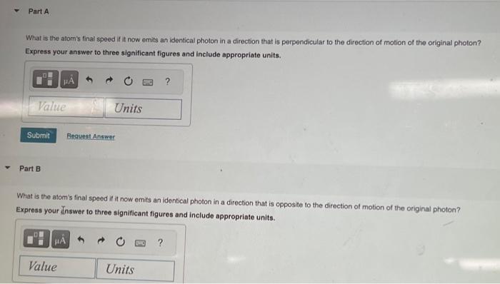 Solved A Hydrogen Atom Initially At Rest Absorbs An