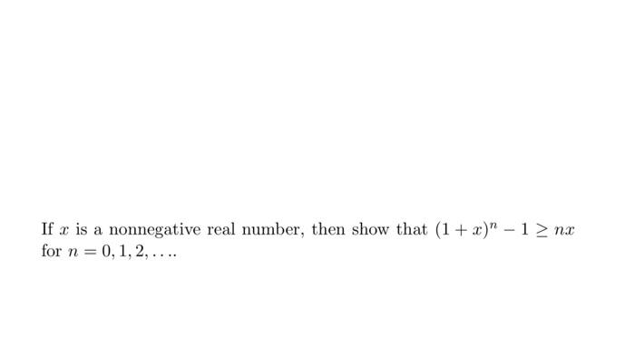 Solved If x is a nonnegative real number, then show that (1 | Chegg.com