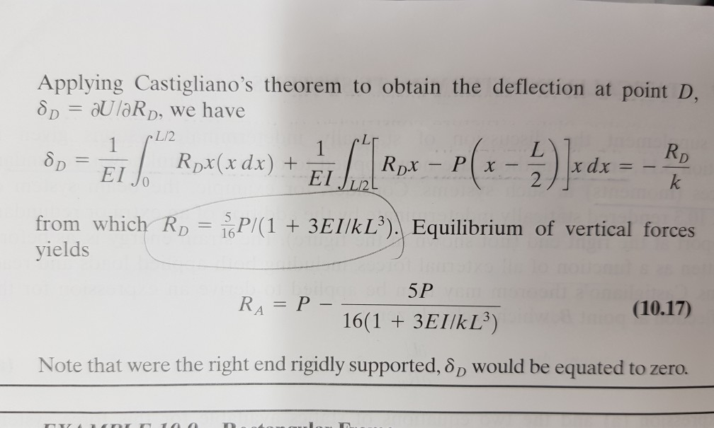 Solved EXAMPLE 10.8 Spring-Propped Cantilever Beam The | Chegg.com