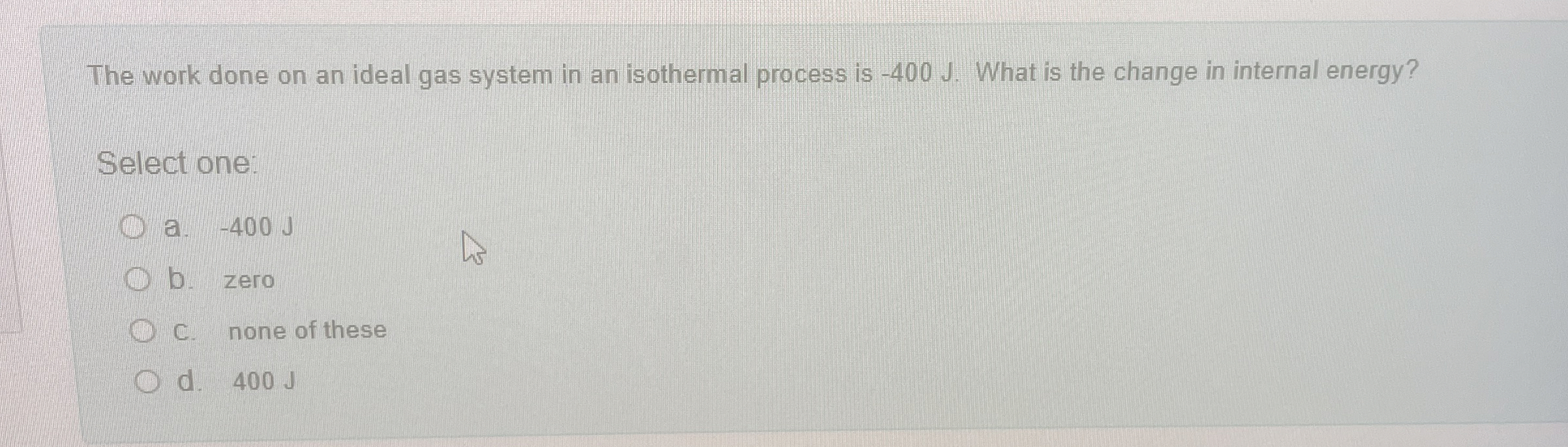 Solved The work done on an ideal gas system in an isothermal | Chegg.com