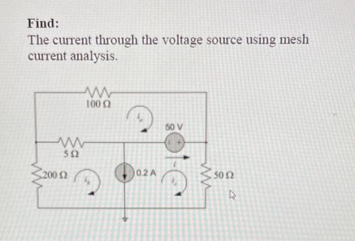 Solved Find: The current through the voltage source using | Chegg.com