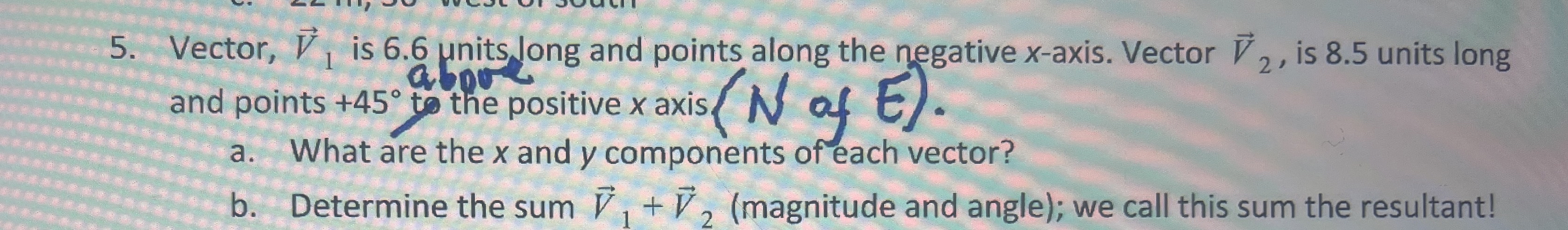Solved Vector, vec(V)1 ﻿is 6.6 ﻿units Jong and points along | Chegg.com
