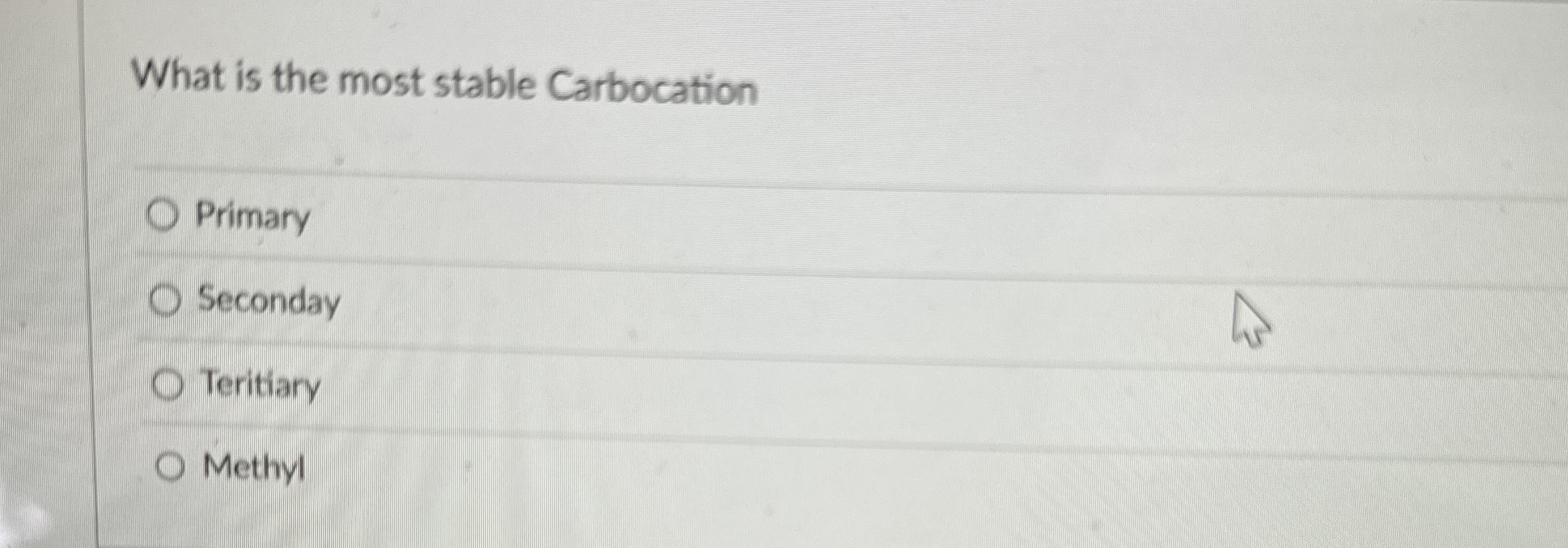 Solved What is the most stable | Chegg.com