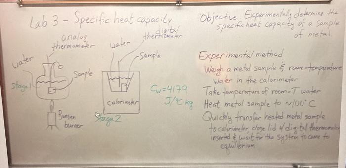 Solved water thermgetal water Sample Lab 3 - Specific heat | Chegg.com