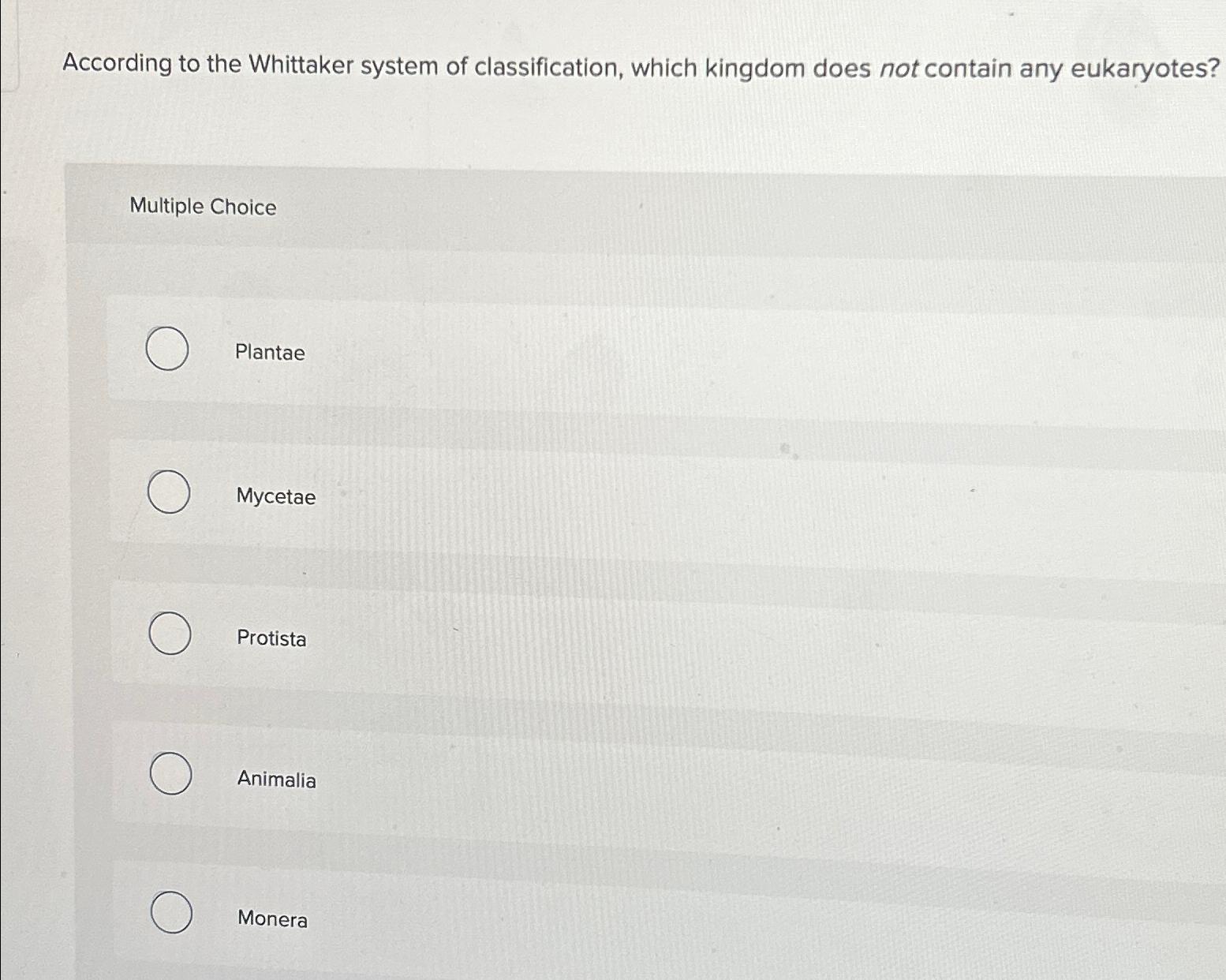 Solved According to the Whittaker system of classification, | Chegg.com