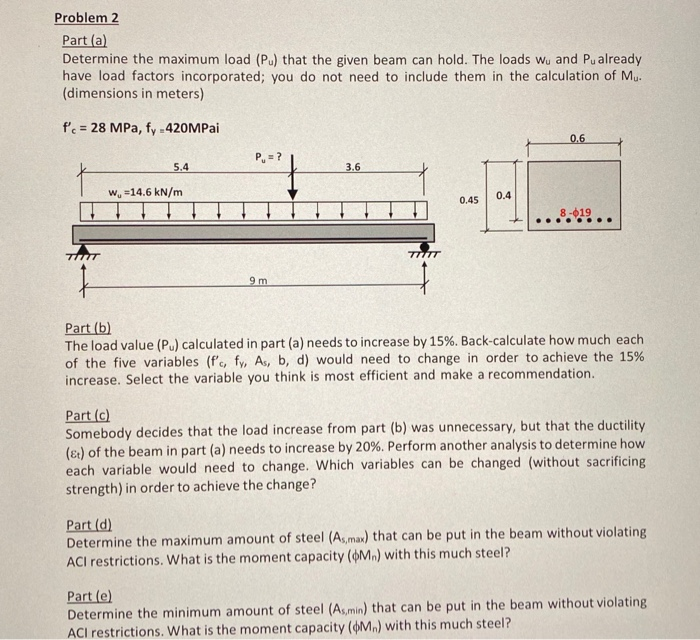 Solved Problem 2 Part (a) Determine the maximum load (PU) | Chegg.com