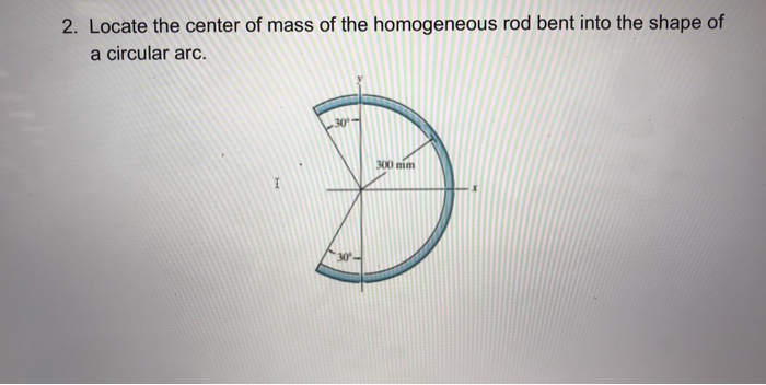 Solved 2. Locate the center of mass of the homogeneous rod | Chegg.com
