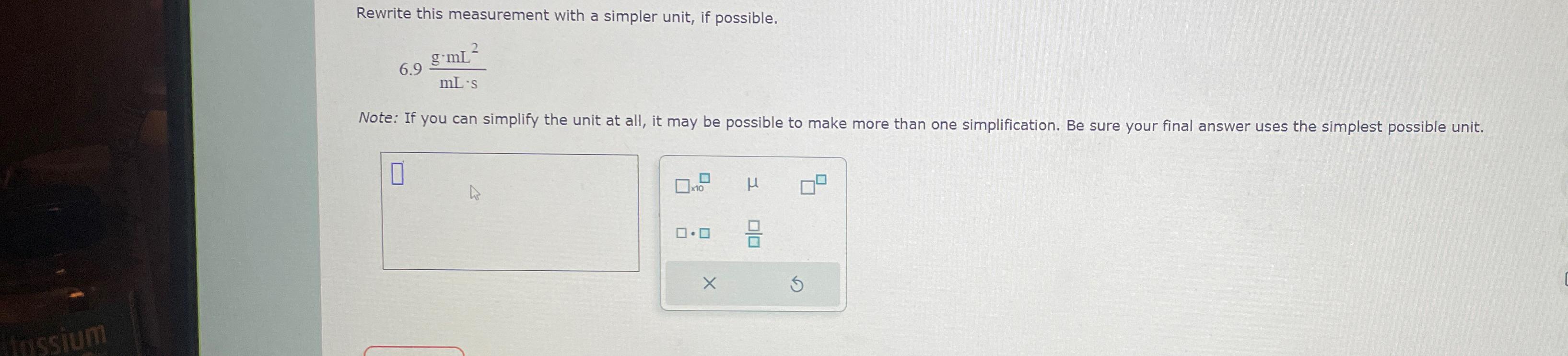 Solved Rewrite this measurement with a simpler unit, if | Chegg.com