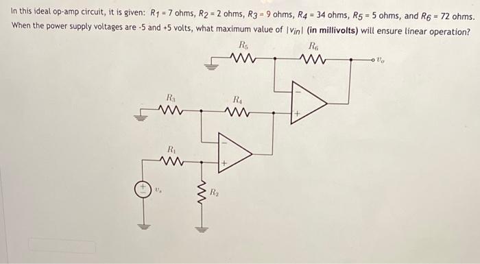 Solved In this ideal op-amp circuit, it is given: R1=7 ohms, | Chegg.com