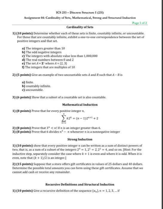 Solved 1) (10 points) Determine whether each of these sets | Chegg.com