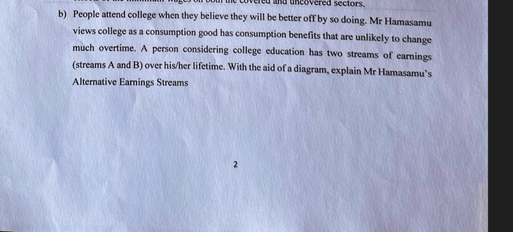 Solved uncovered sectors,b) ﻿People attend college when they | Chegg.com
