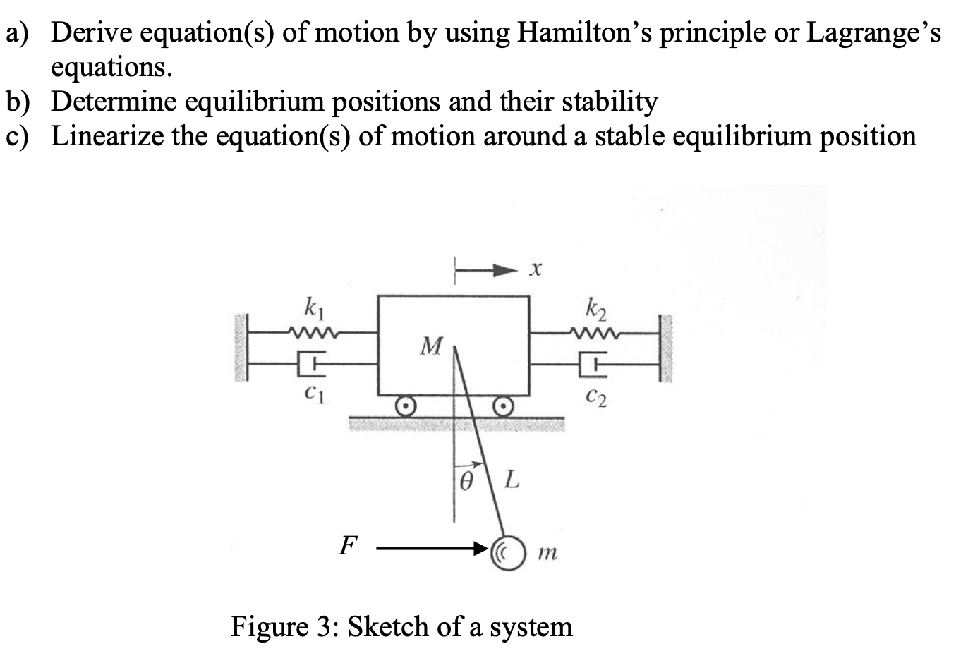 Solved a) ﻿Derive equation(s) ﻿of motion by using Hamilton's | Chegg.com