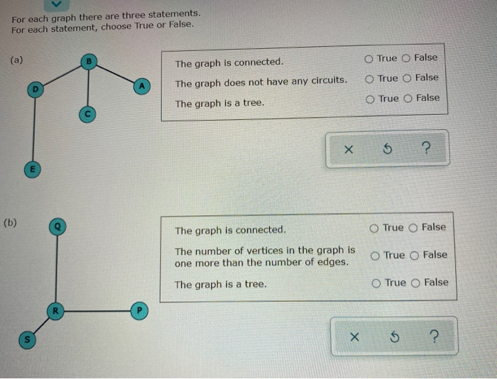 Solved For each graph there are three statements. For each | Chegg.com
