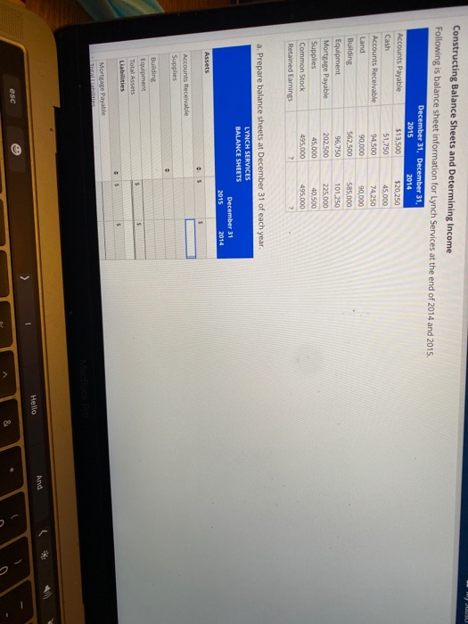 Solved W JUNI Constructing Balance Sheets and Determining | Chegg.com