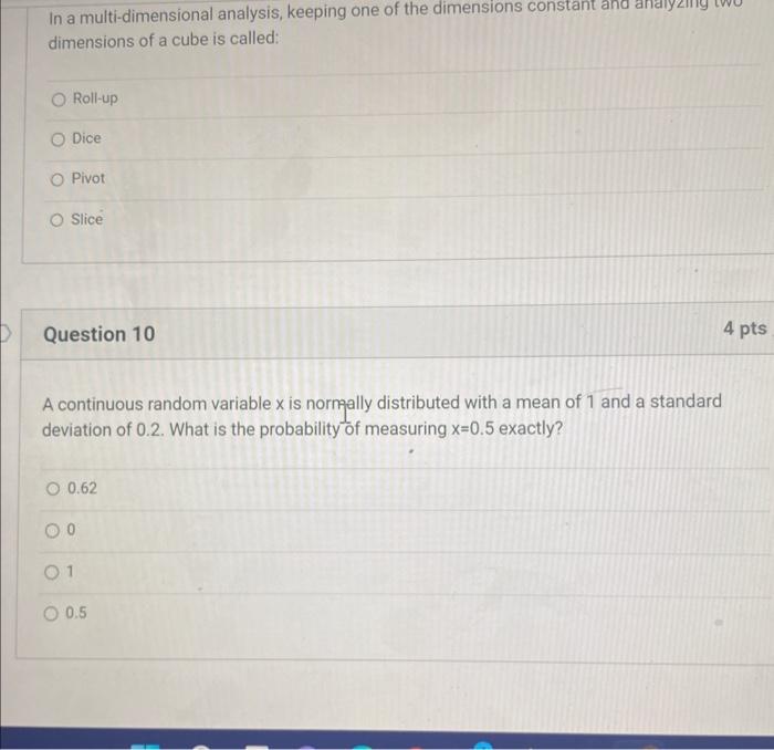Solved In a multi-dimensional analysis, keeping one of the | Chegg.com