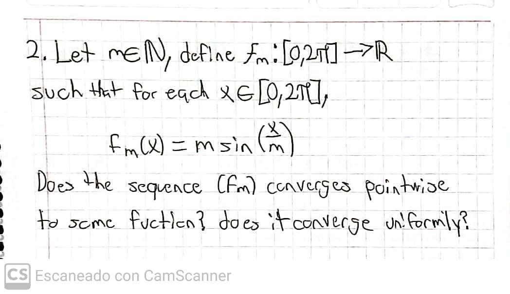Solved 2. Let m∈N, define fm:[0,2π]→R such that for eqch | Chegg.com