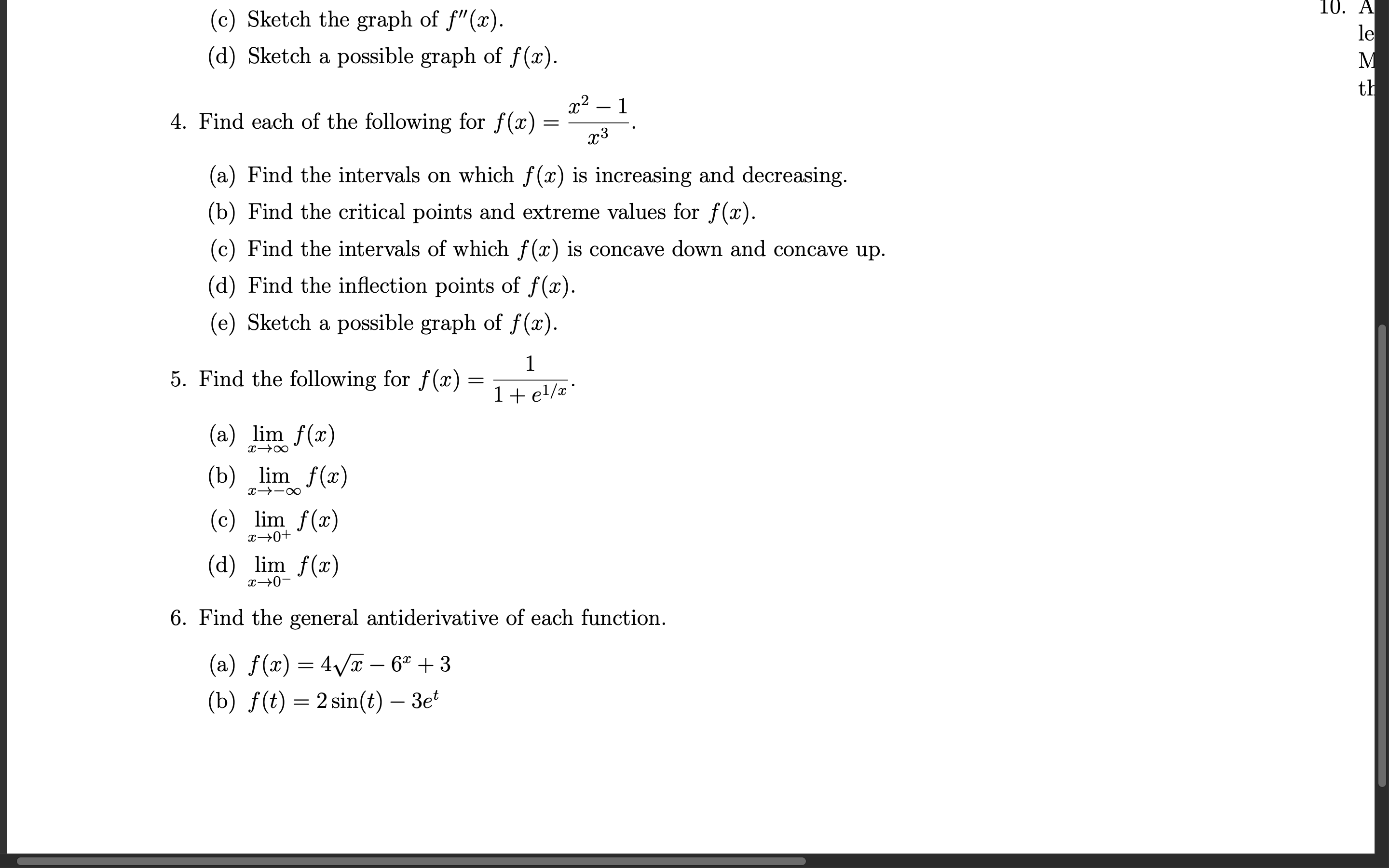 Solved (c) ﻿Sketch the graph of f''(x).(d) ﻿Sketch a | Chegg.com