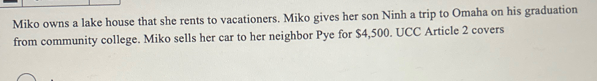 Solved Miko owns a lake house that she rents to vacationers. | Chegg.com