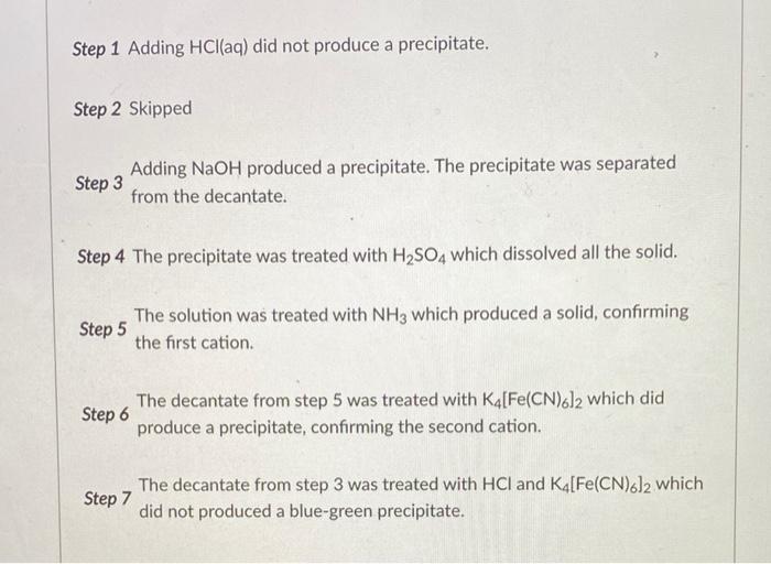 Solved 15 pts Question 2 Using the cation flow chart | Chegg.com