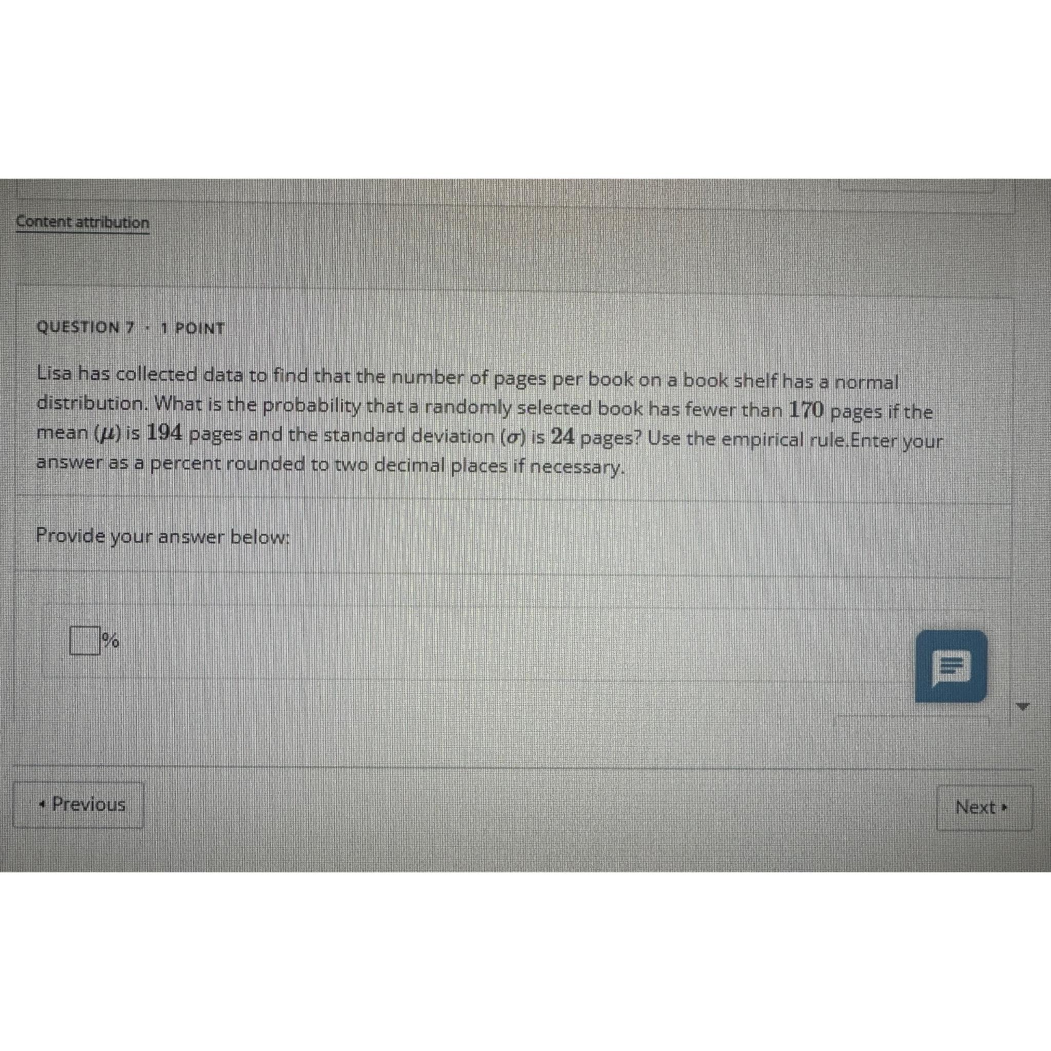 Solved Content attributionQUESTION 7 ﻿: 1 ﻿POINTLisa has | Chegg.com