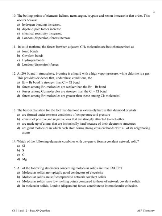 Solved Chapter 11 and 12 Past AP Questions 1. Multiple | Chegg.com
