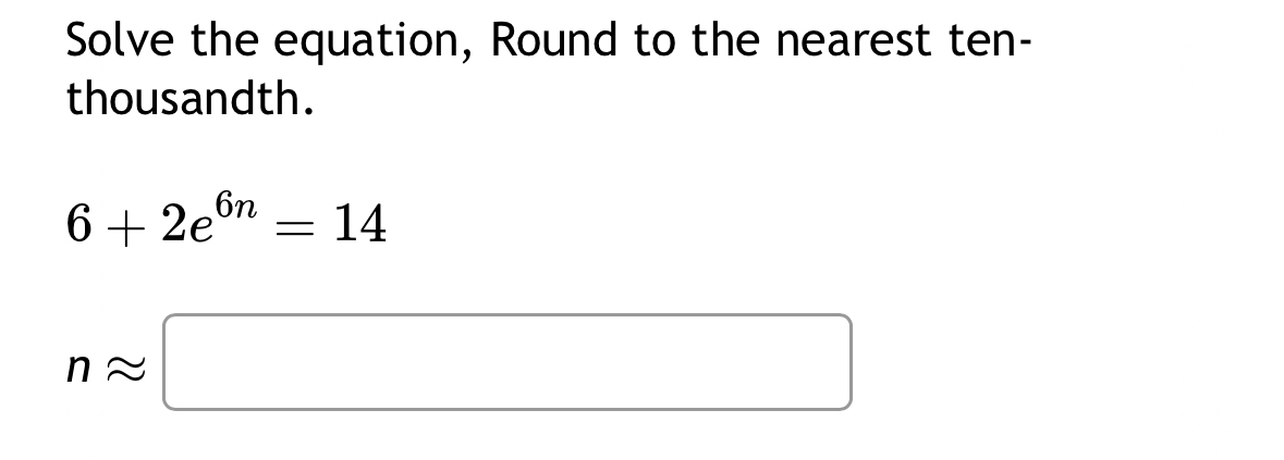 Solved Solve the equation, Round to the nearest | Chegg.com