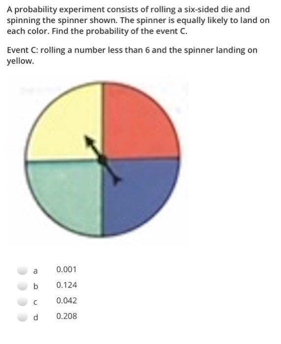 Solved A probability experiment consists of rolling a | Chegg.com
