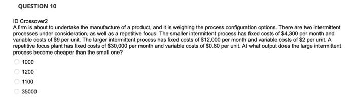 Solved ID Crossover2 A firm is about to undertake the | Chegg.com