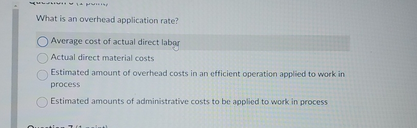 Solved What is an overhead application rate?Average cost of | Chegg.com