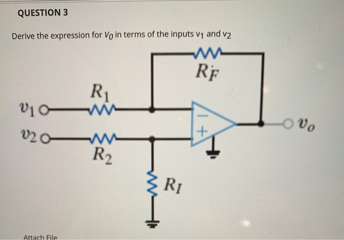Solved QUESTION 3 Derive the expression for Vo in terms of | Chegg.com