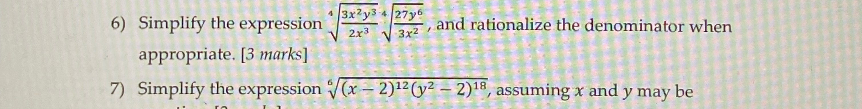 Solved Simplify the expression (x-2)12(y2-2)186, ﻿assuming x | Chegg.com