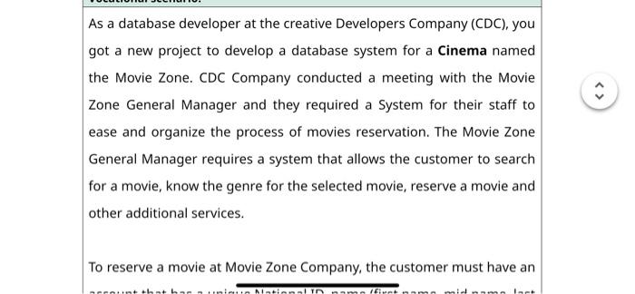 Solved Task1: Designing Database System As a first stage, | Chegg.com