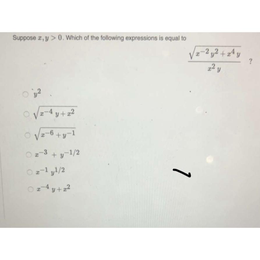 Solved Suppose x,y>0. Which of the following expressions is | Chegg.com Solved Suppose x,y>0. Which of the following expressions is | Chegg.com