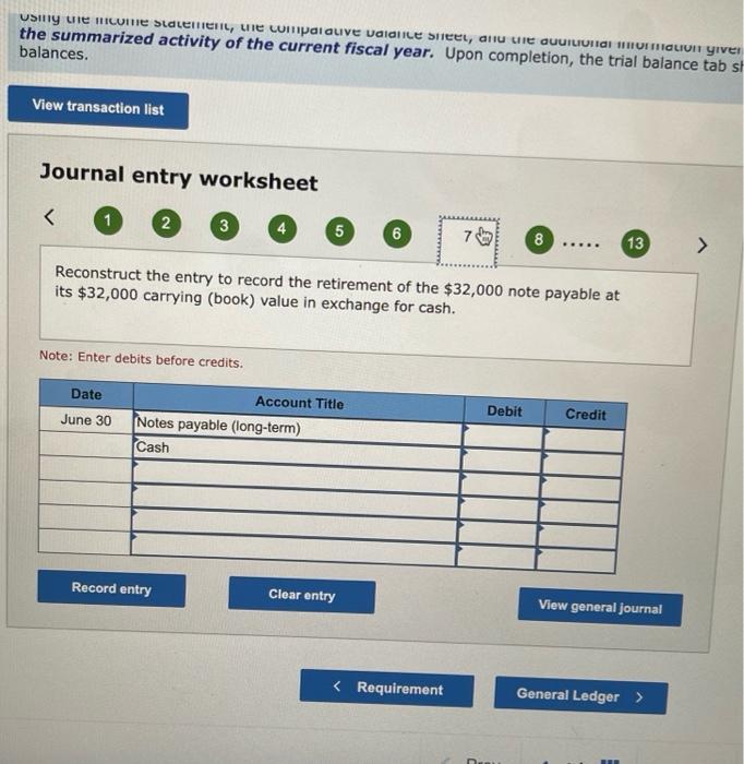 Solved the summarized activity of the current fiscal year. | Chegg.com