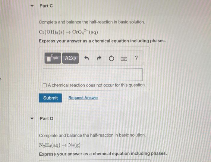 Solved Complete and balance the half-reaction in basic | Chegg.com