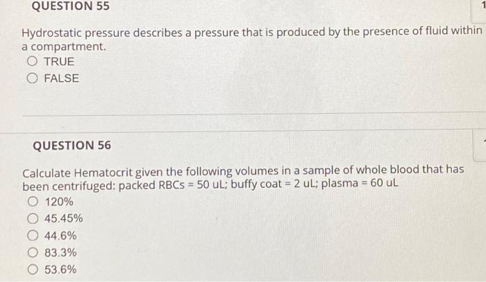 Solved Hydrostatic pressure describes a pressure that is | Chegg.com