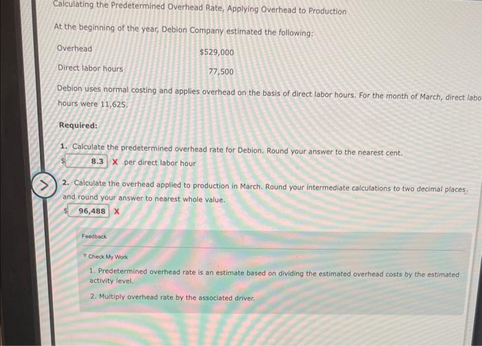 Solved Calculating the Predetermined Overhead Rate, Applying | Chegg.com