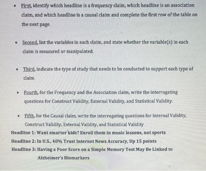 - First, identify which headline is a frequency | Chegg.com