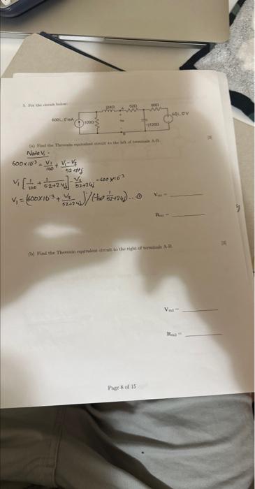 Solved (4) P=itite Th Noit V3= D×10−2=100V1+52+1kjV1−V2 | Chegg.com