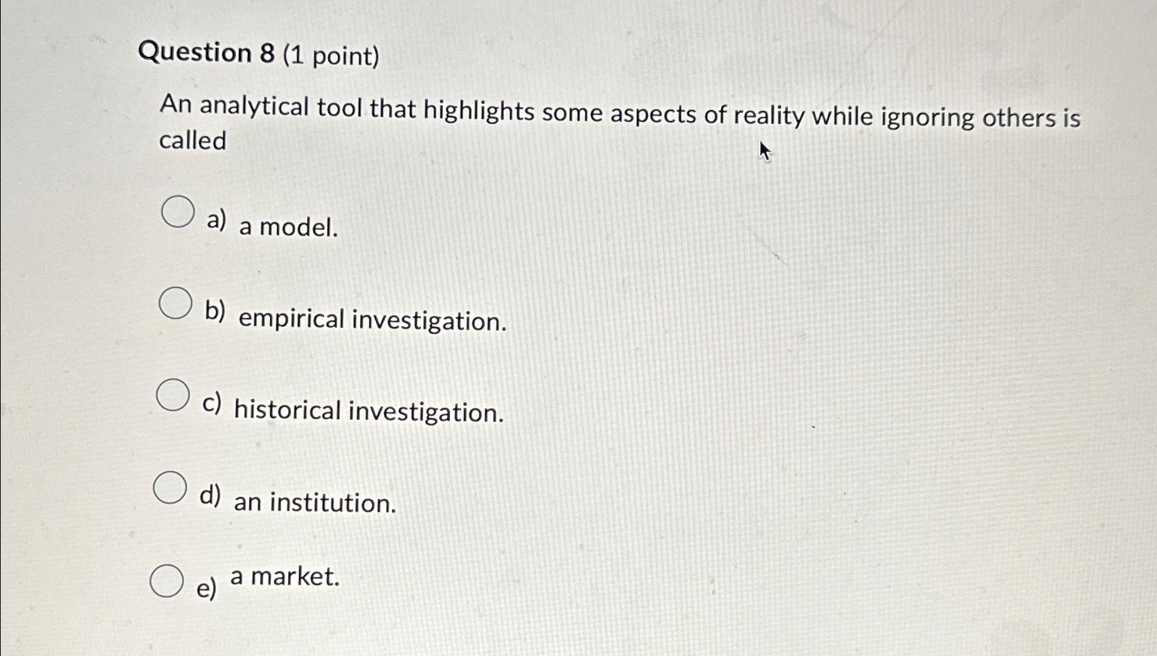 Solved Question 8 (1 ﻿point)An analytical tool that | Chegg.com