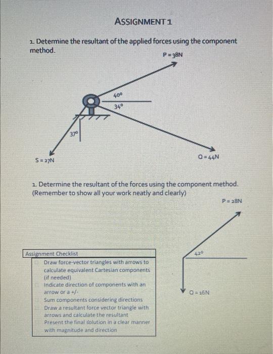 Solved 1. Determine the resultant of the applied forces | Chegg.com